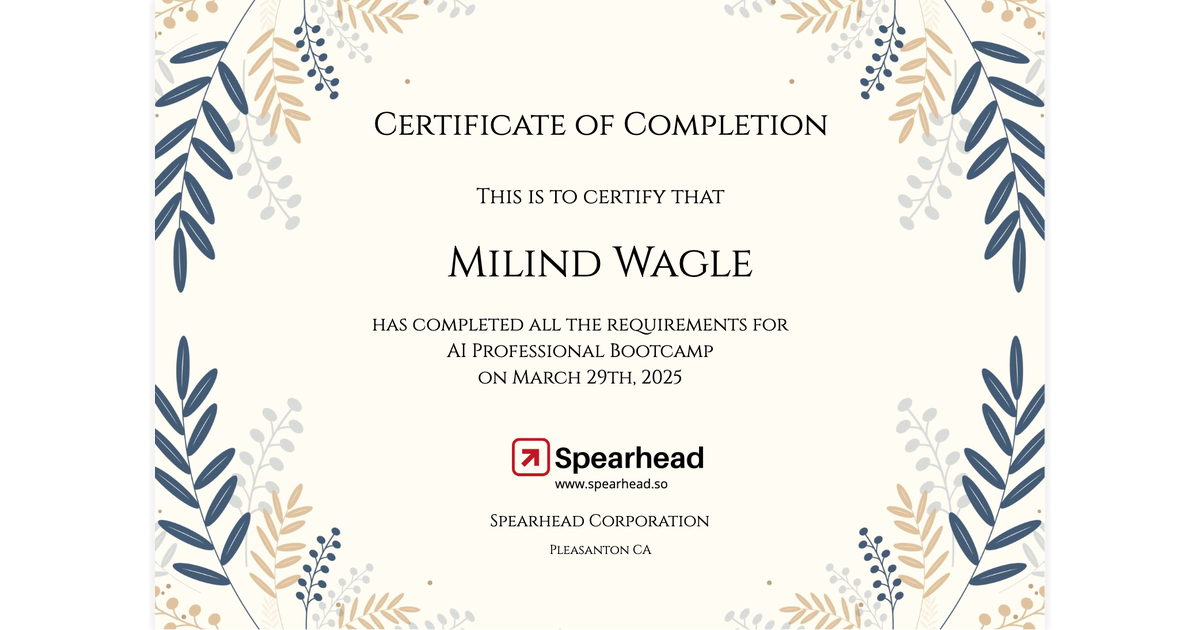 Milind Wagle | AI Professional | Spearhead via Hyperstack